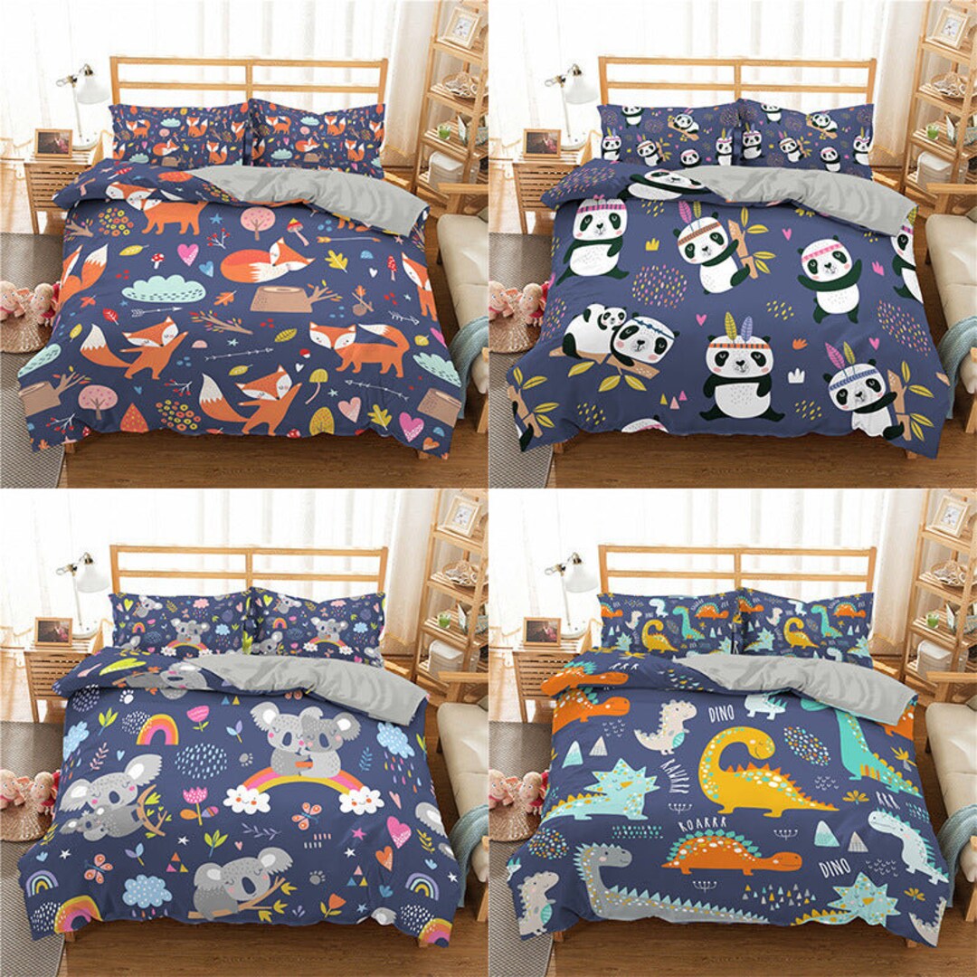3D Digital Printing Cartoon Bedding Three-piece Bedding Quilt Cover ...