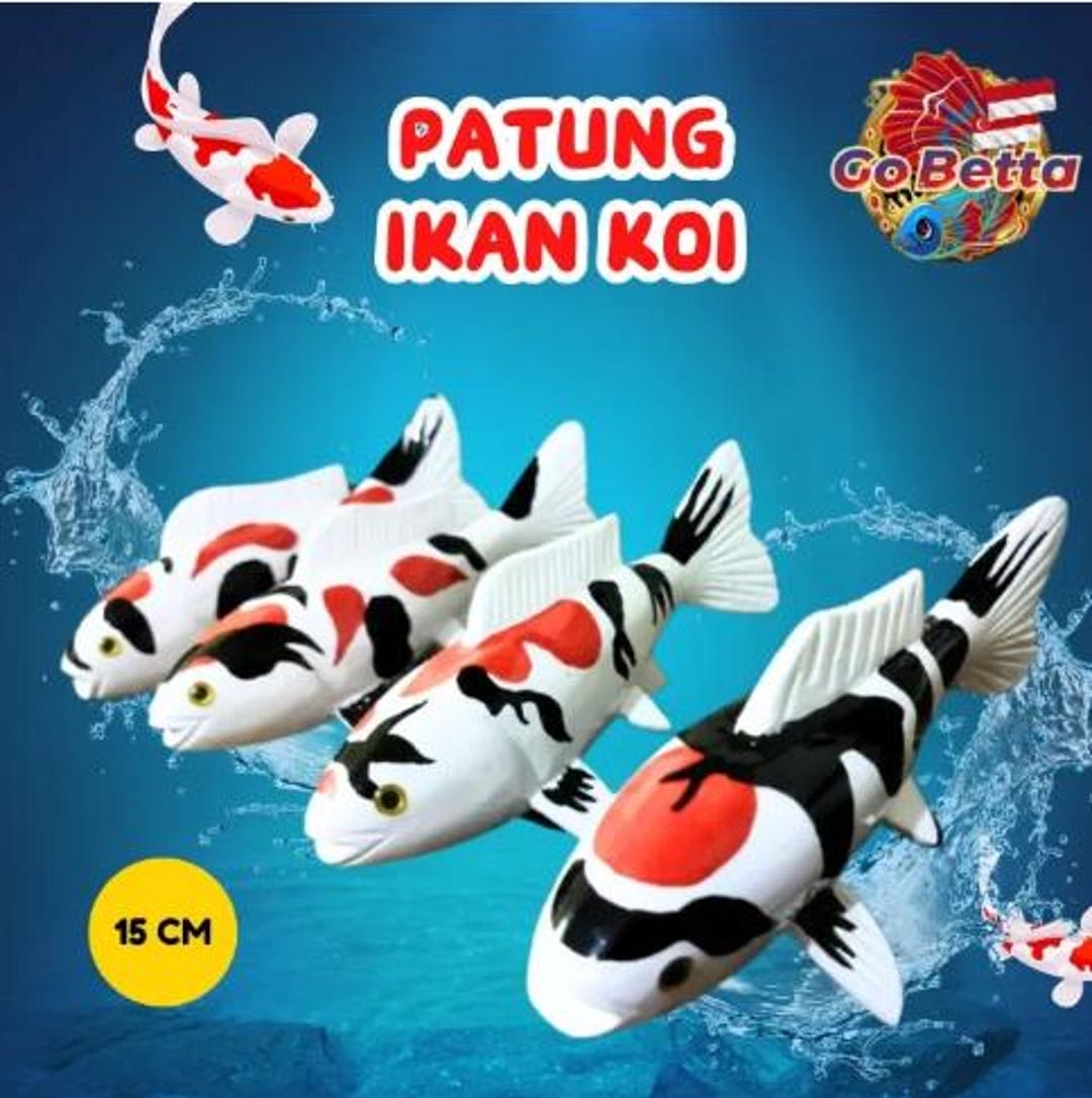 Gobetta Full Wooden Koi Fish Statue 15 Cm Patung Ikan Koi Bahan Full ...