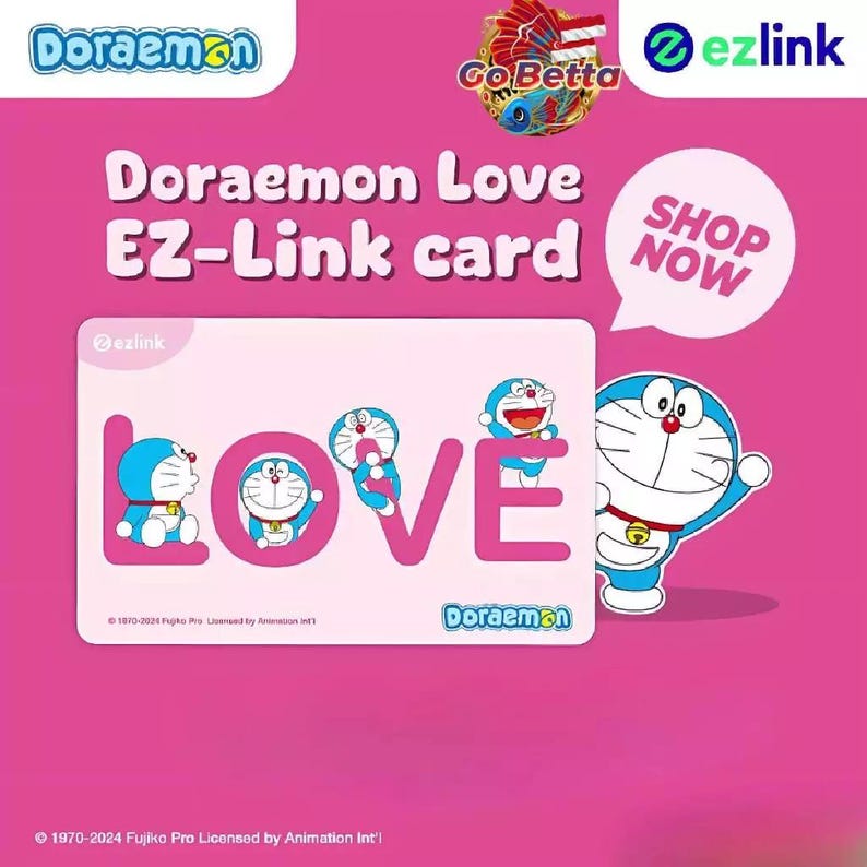 Doraemon Simplygo Ez-link Card MRT Bus Ez Link Cards Doraemon Love Simplygo Ezlink MRT Ez Link ...