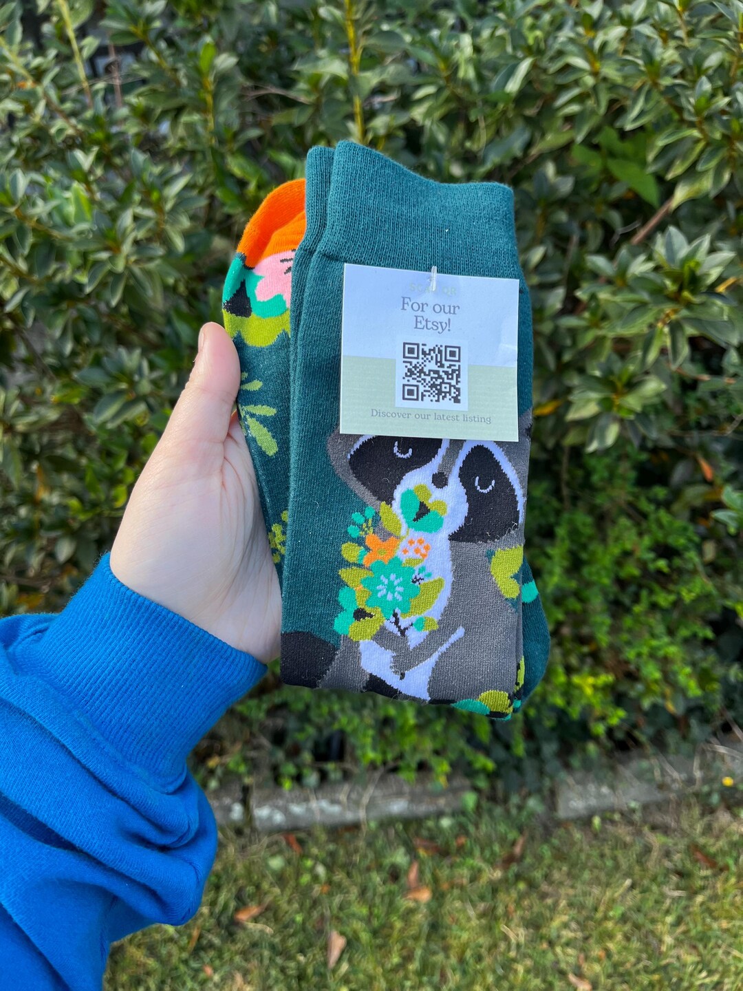 Raccoon Nature Socks Silly Sock Sunday Patterned Sock Cute Socks Nature ...