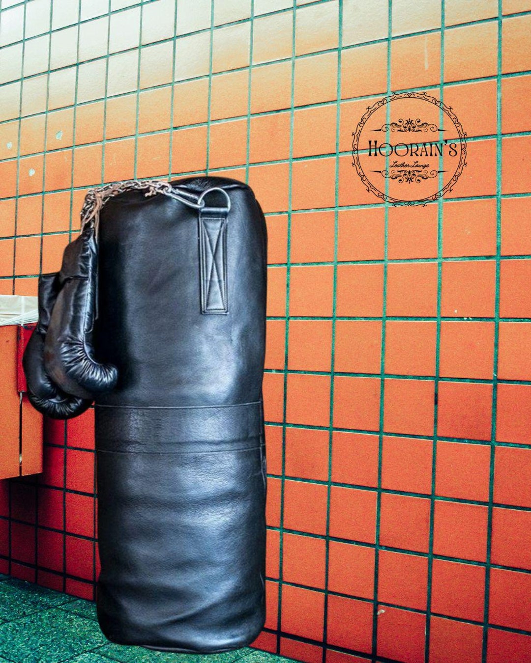 Handcrafted Black Leather Punching Bag – Durable Cowhide Training and ...