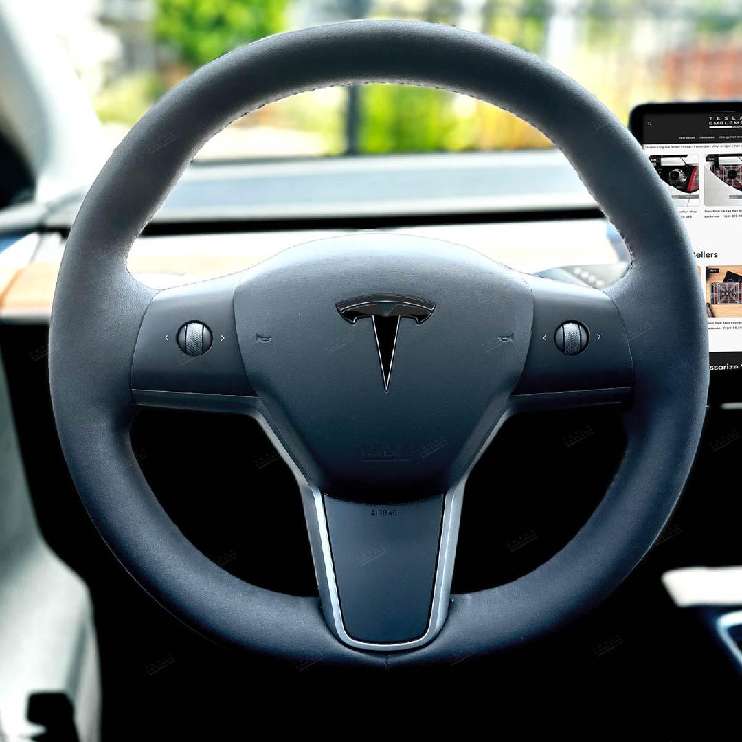 3M Gloss Black Tesla Steering Wheel Emblem Decal - Etsy