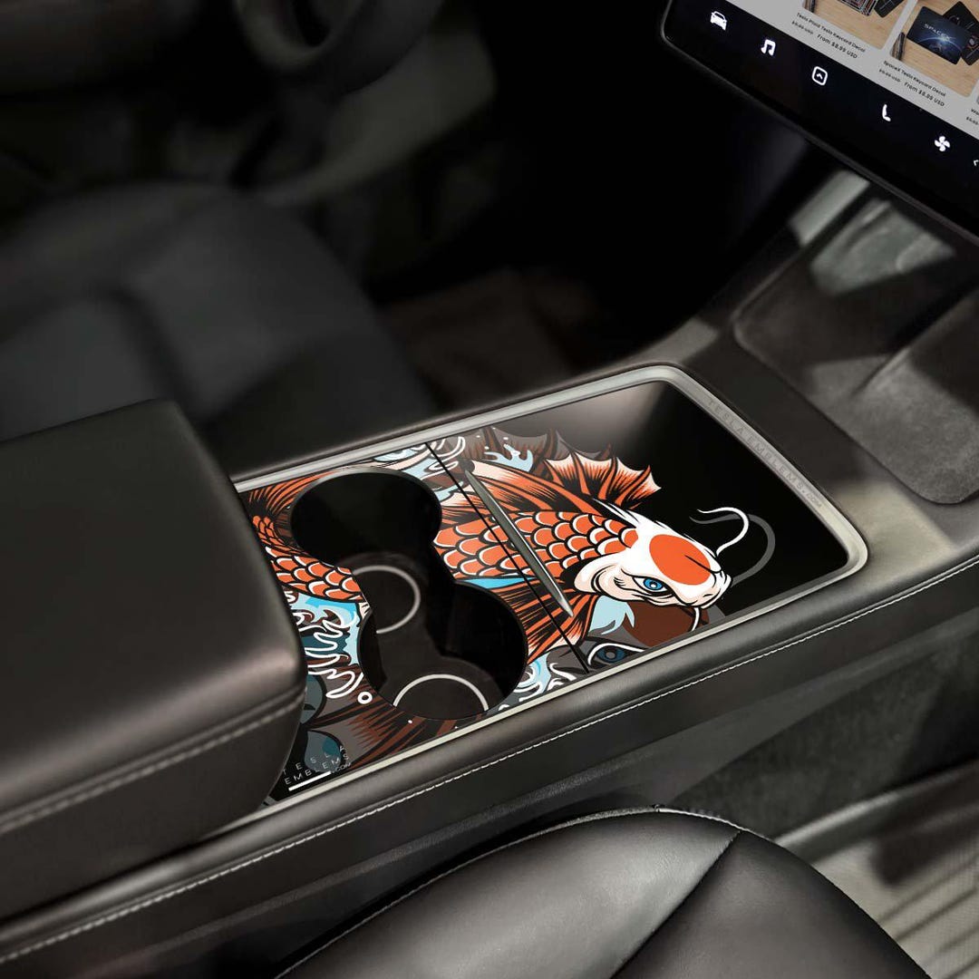 Koi Tattoo Art Tesla Gen2 Center Console Wrap Kit Model 3 '21-23 ...