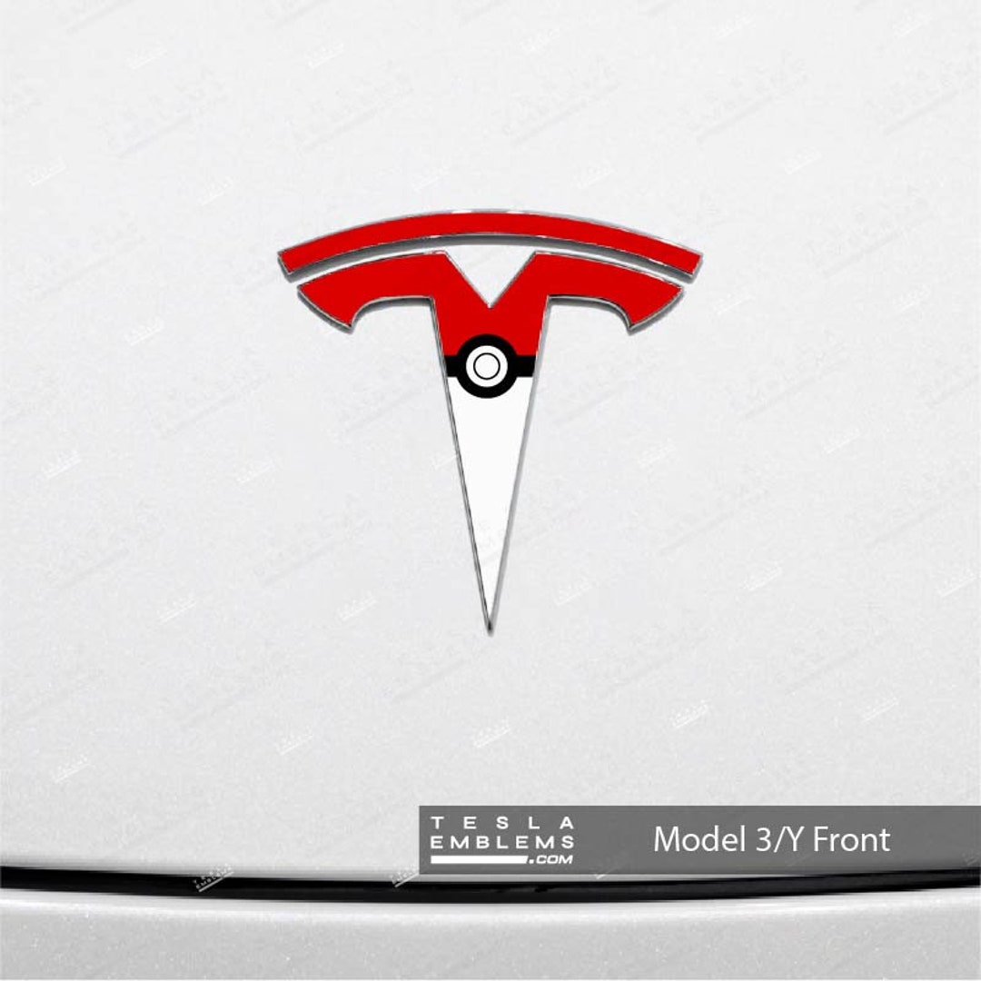 Poké Ball Tesla Emblem Decals front Back - Etsy