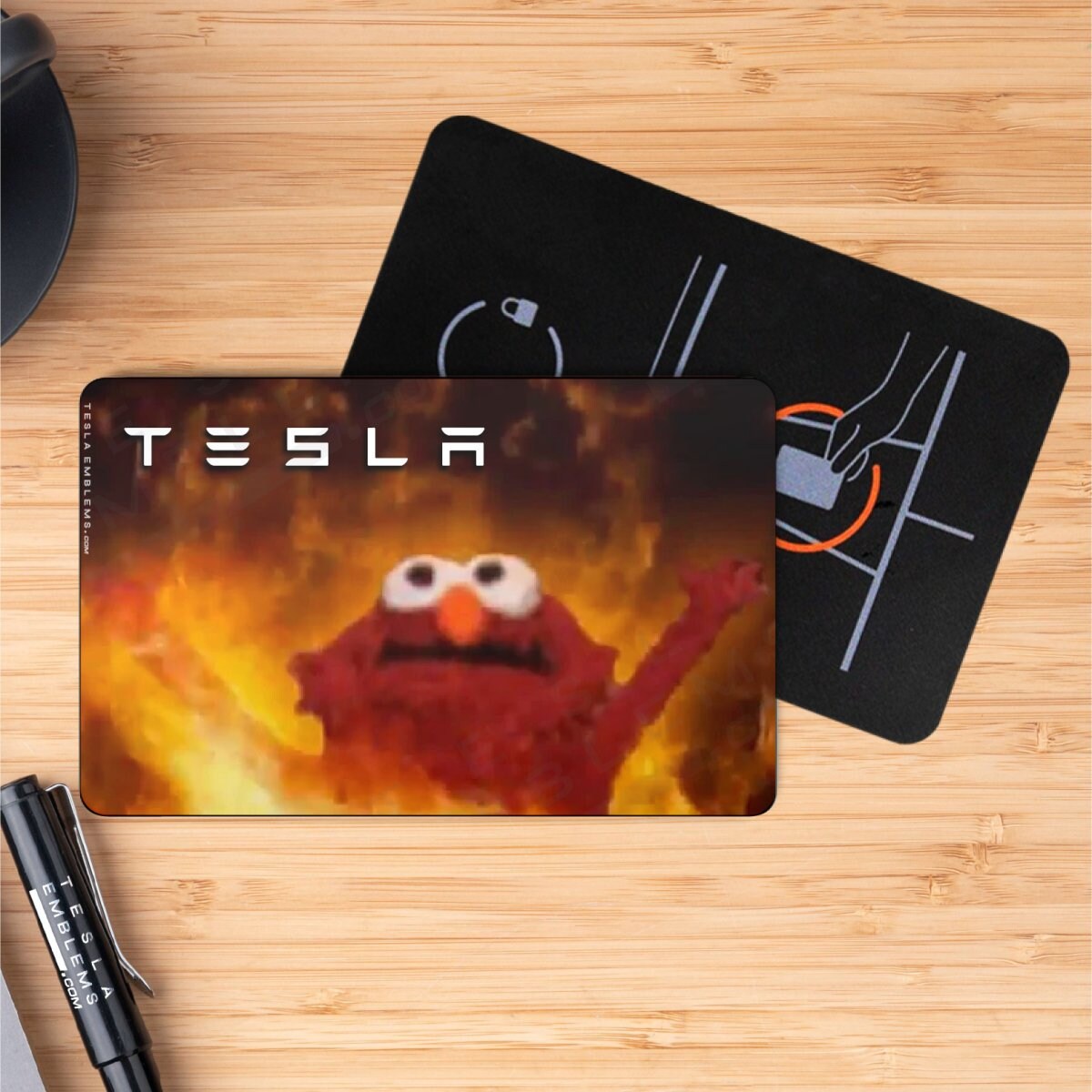 Elmo on Fire Meme Tesla Keycard Decal - Etsy