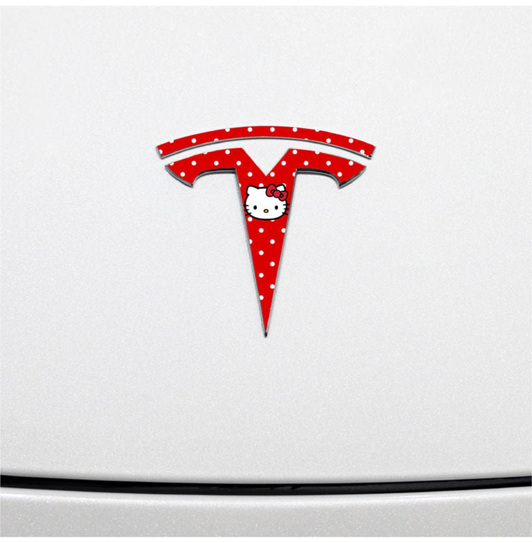 Hello Kitty Tesla Emblem Decals front Back - Etsy