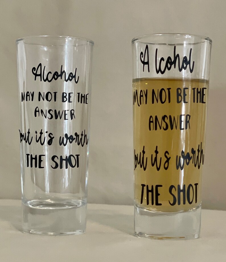 Funny Shot Glass - Shot Glass Vinyl Decal - Glass Vinyl Name Decal ...