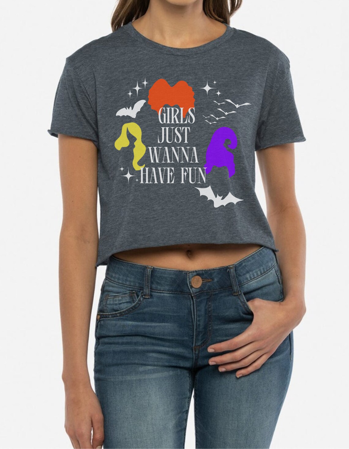 Halloween Hocus Pocus Crop Top, Halloween Shirt, Girls Wanna Have Fun ...
