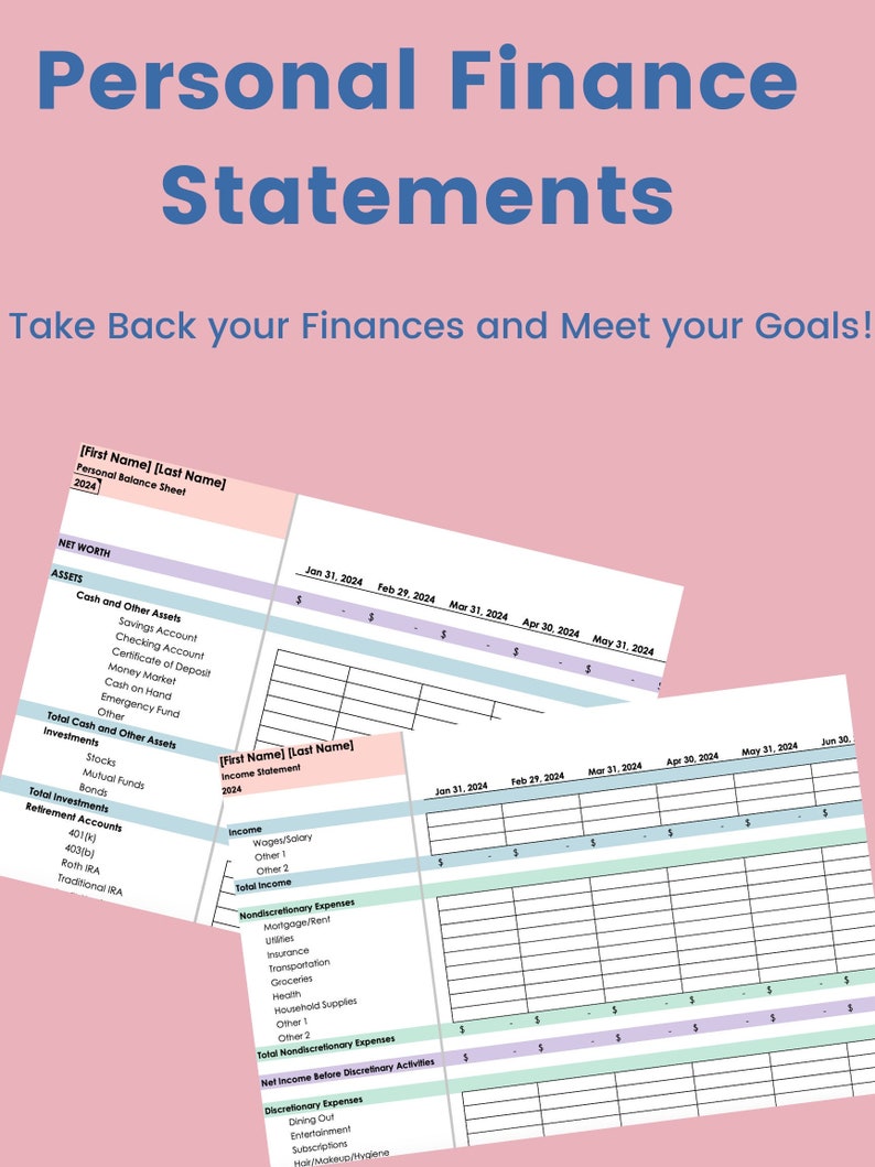 Personal Finance Statements Monthly - Etsy