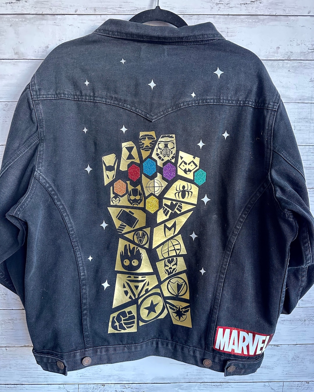 Disney/marvel Avenger Denim Jean Jacket - Etsy