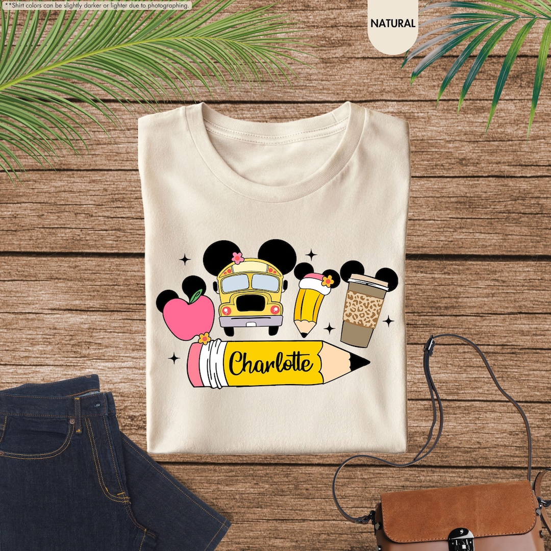 Custom Disney Teacher Shirt, Personalized Name Teacher Shirt, Disney ...