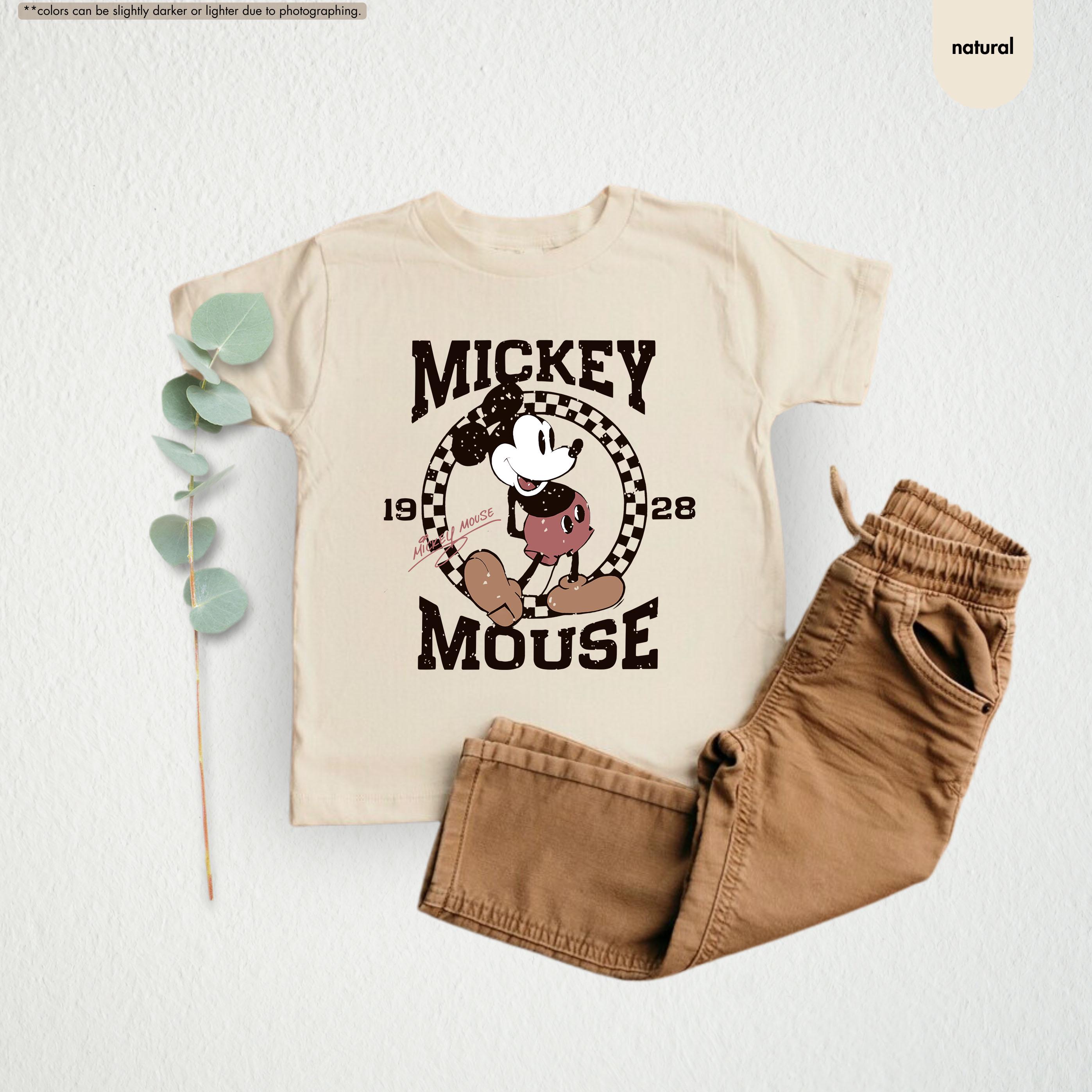 Mickey Mouse Kids Shirt, 1928 Cartoon Disney Tee for Boys & Girls ...