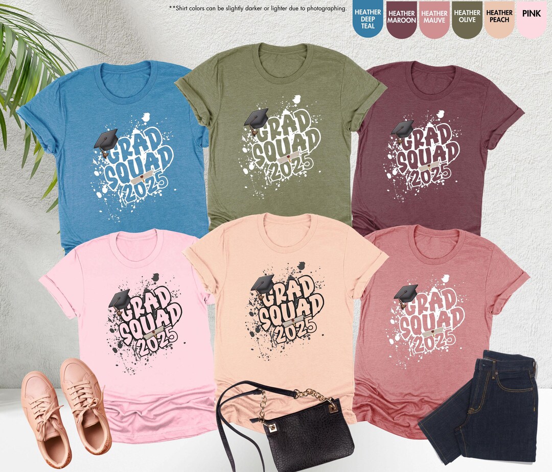 Grad Squad 2025 Shirts,graduation Shirts, Celebrate Grad 2025, Class of ...