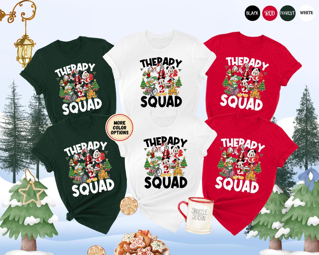 Therapy Squad Christmas Mickey and Friends Disney Shirt, Disney Therapy ...
