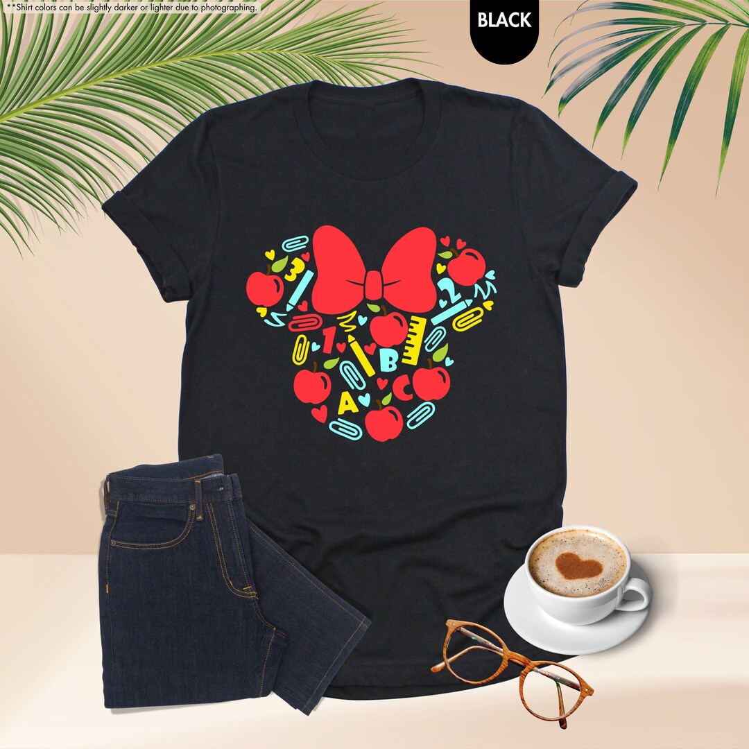 Disney Teacher Shirt, Teacher Minnie Head Shirt, Minnie Head Shirt ...