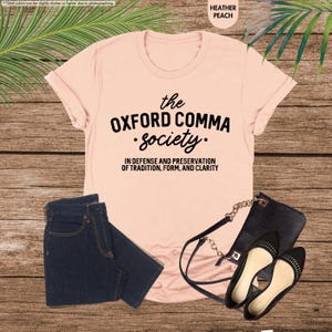 Oxford Comma Society Shirt, Funny Grammar Shirt, Punctuation Shirt ...
