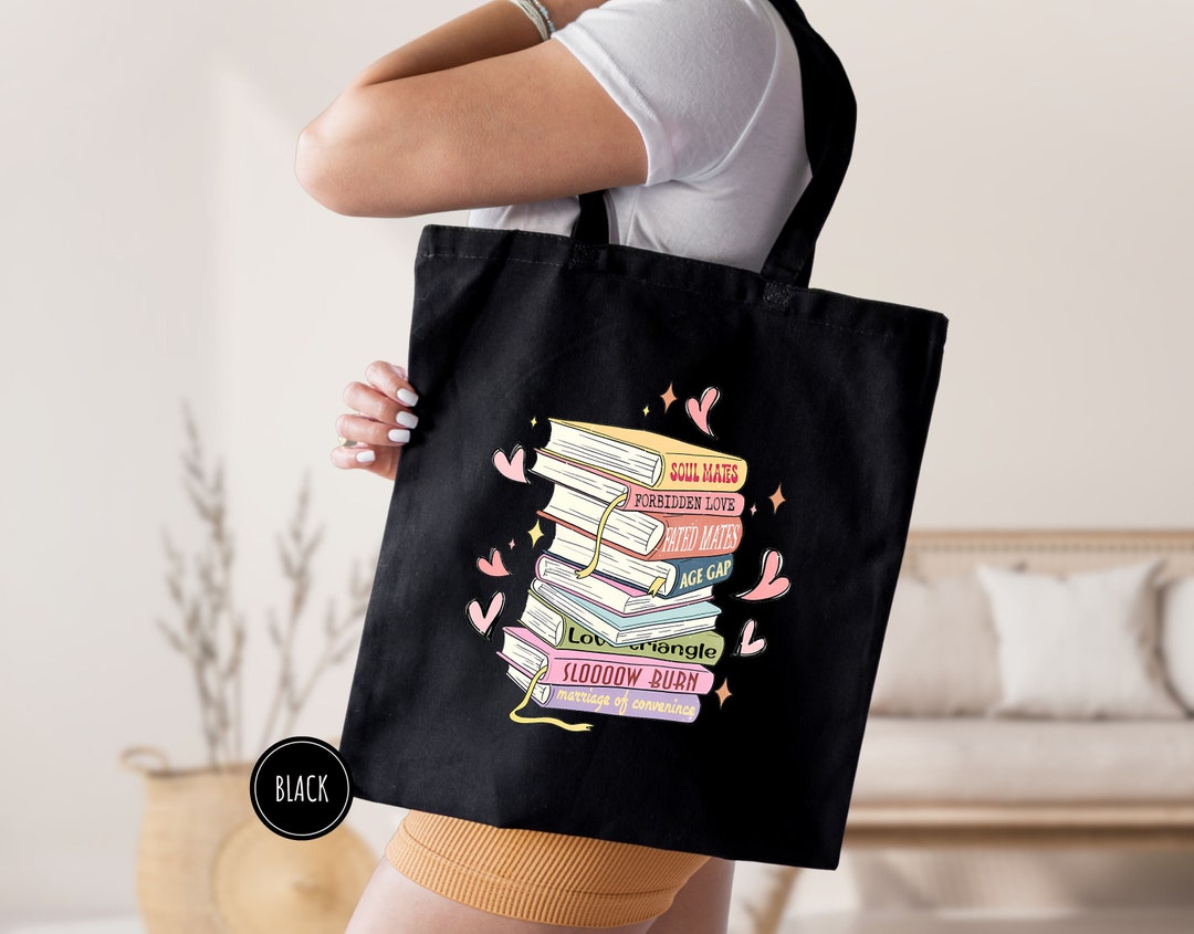 Book Lovers Tote Bag, Book Lover Gift, Stack of Books Tote Bag, Bookish ...