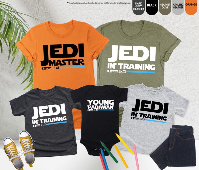 Jedi Master Young Padawan Shirts, Family Matching Star Wars T-shirts ...