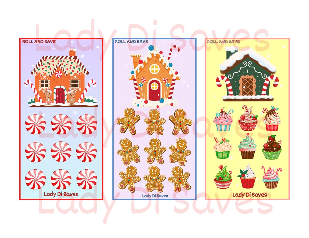 Three A6 Winter Gingerbread House Mini Savings Challenges, Plus a Cash ...