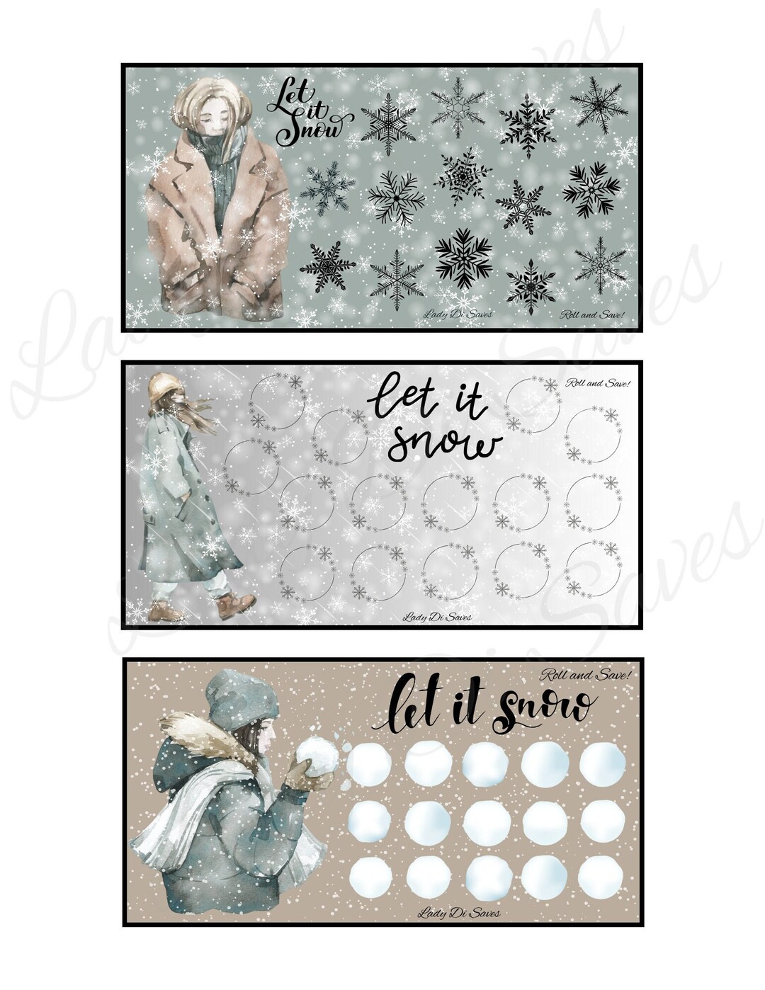 Three A6 Winter "let It Snow' Mini Savings Challenges, Plus a Cash ...