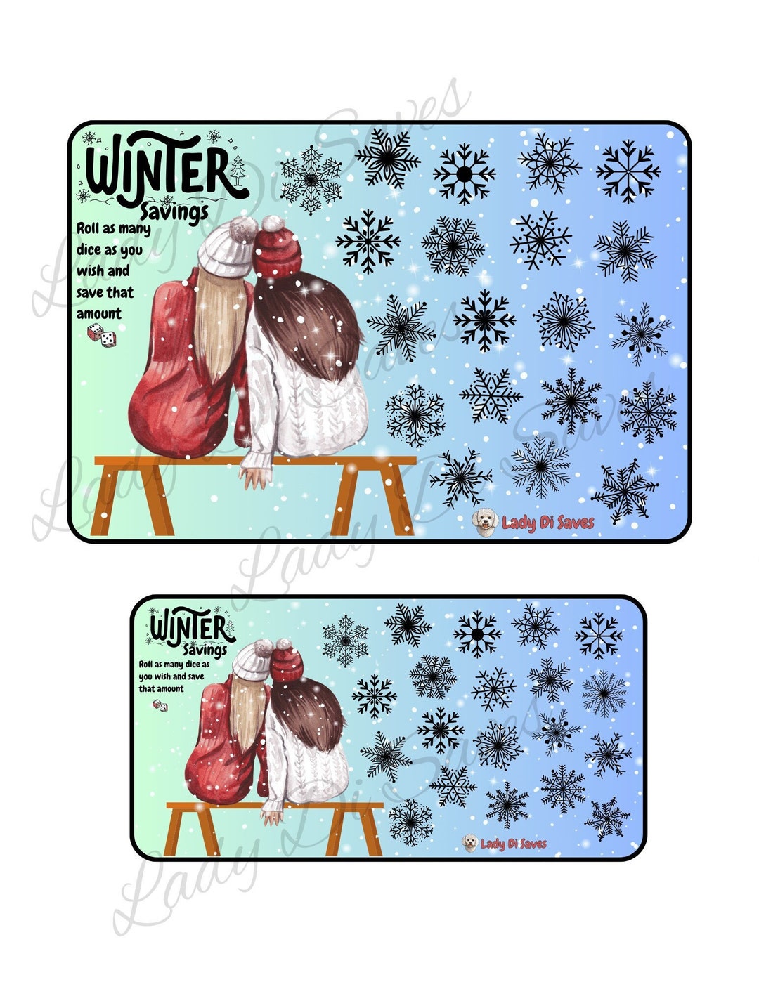 A5 and A6 "winter Savings" Snowflake Roll and Save Savings Challenge ...