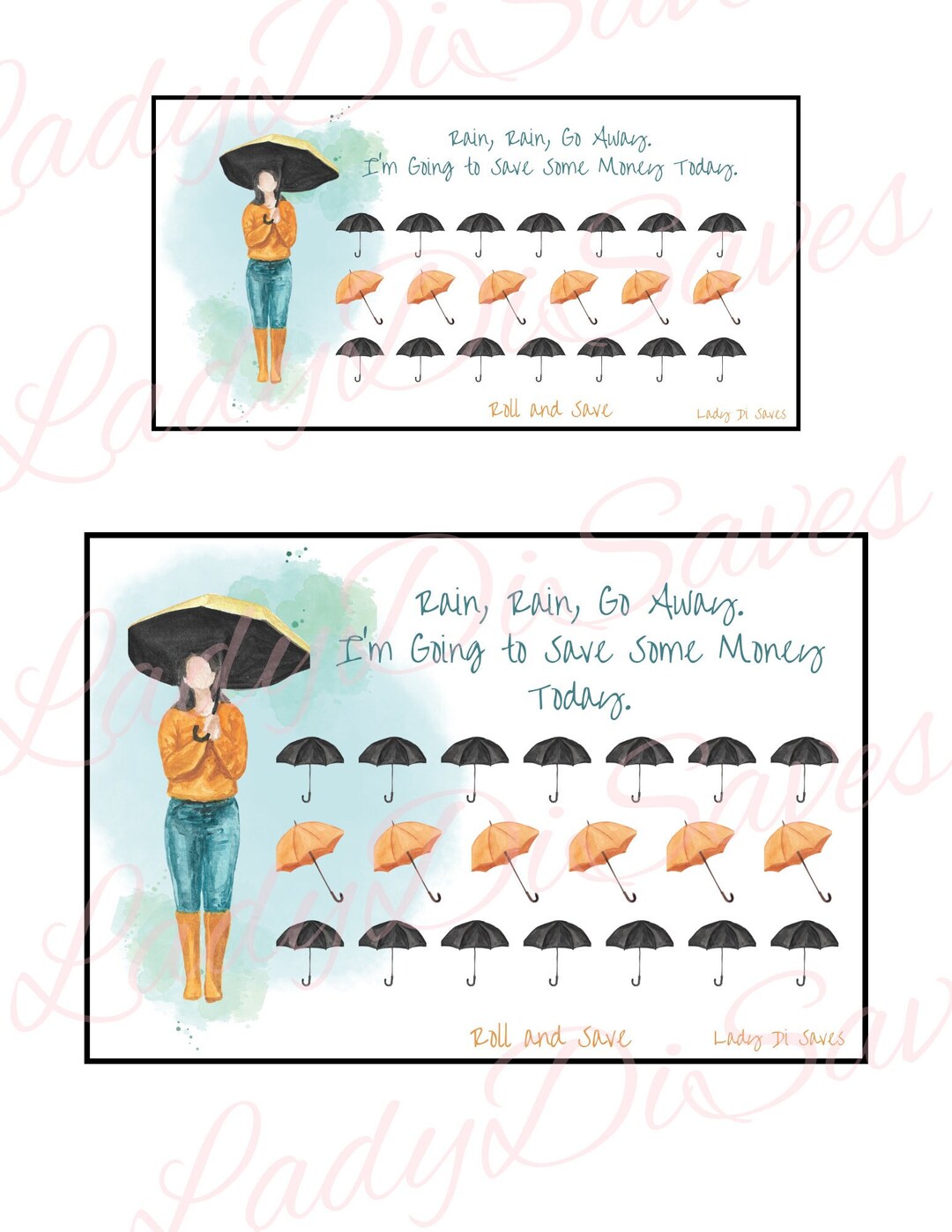 Spring A5 and A6 "rain, Rain, Go Away!" Mini Savings Challenge! With a ...