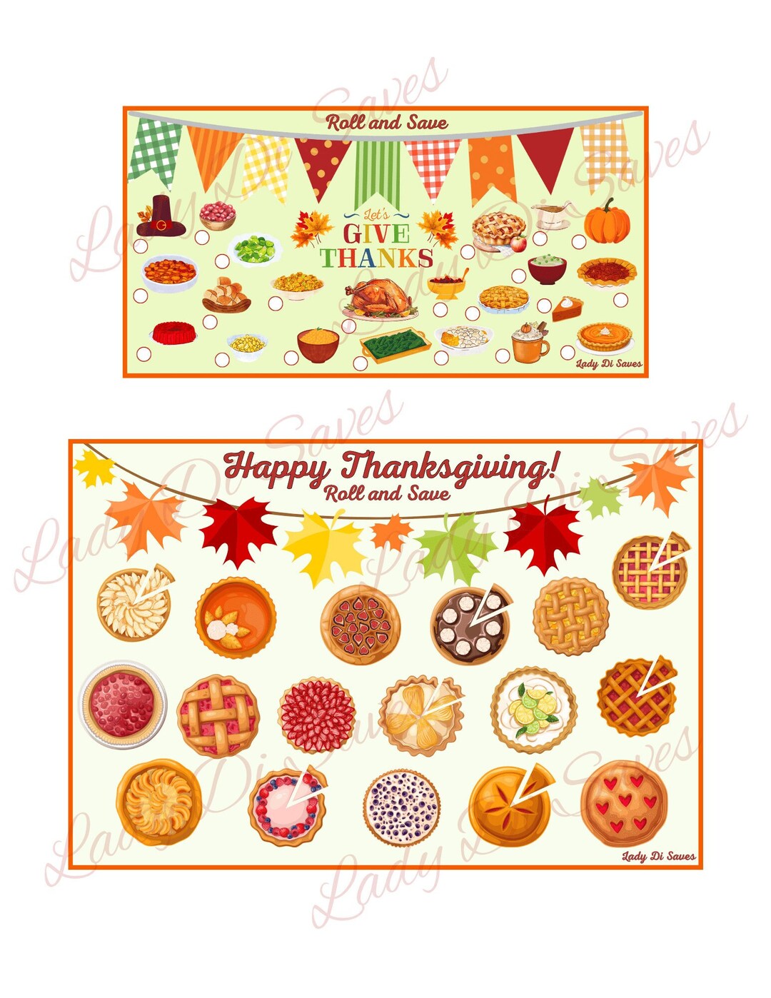 A5 and A6 "let's Give Thanks" Thanksgiving Roll and Save Savings ...