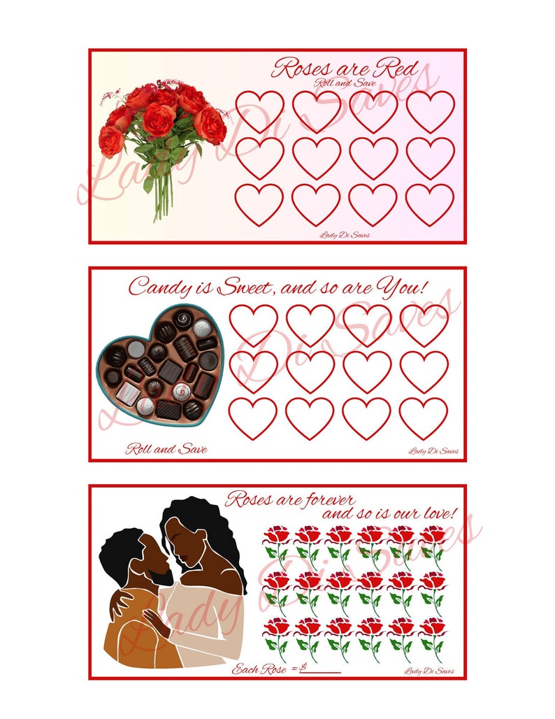 Three Different A6 "roses Are Red" Mini Savings Challenges! Envelope ...