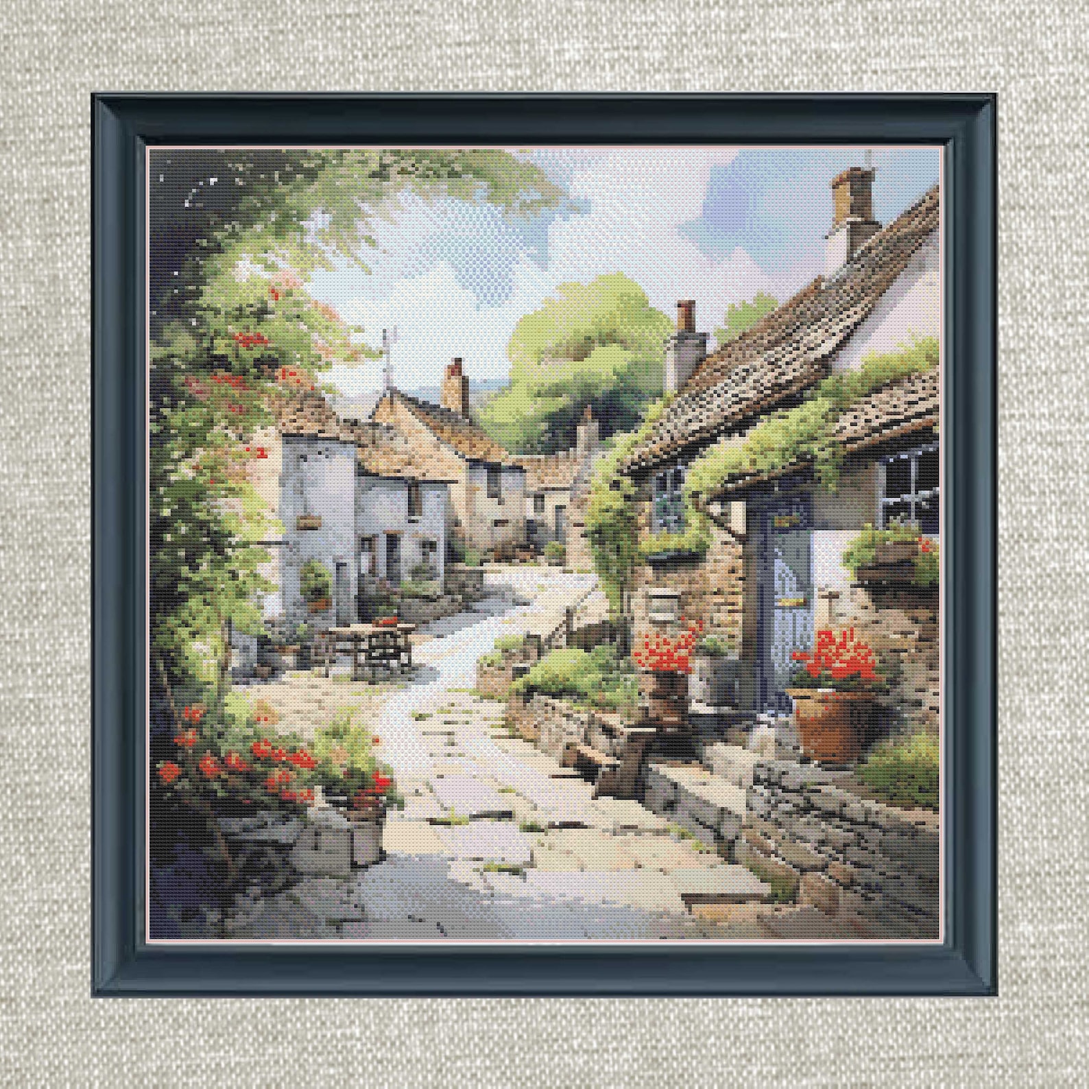 English Country Village Lane, PDF Cross Stitch Pattern, English ...