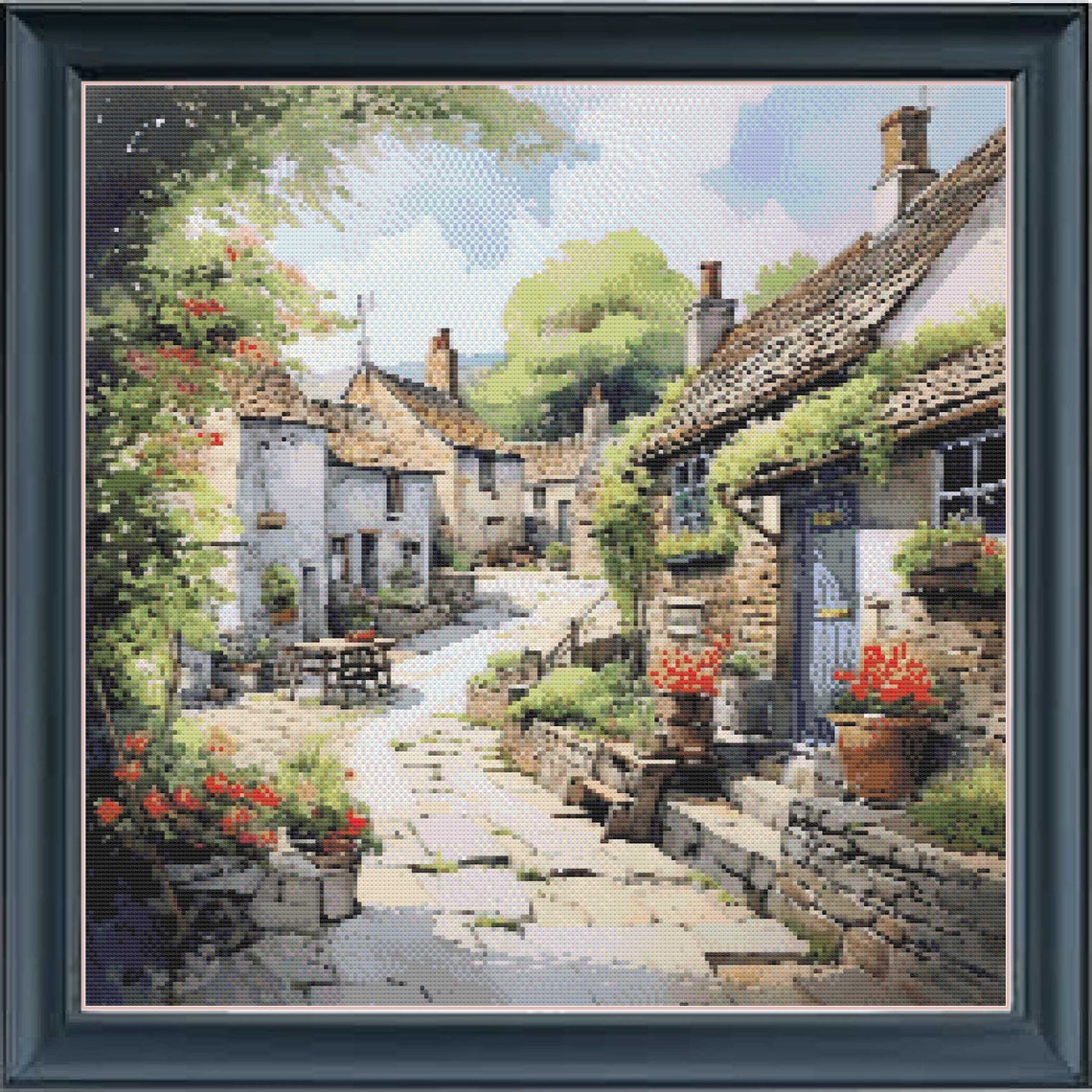 English Country Village Lane, PDF Cross Stitch Pattern, English ...