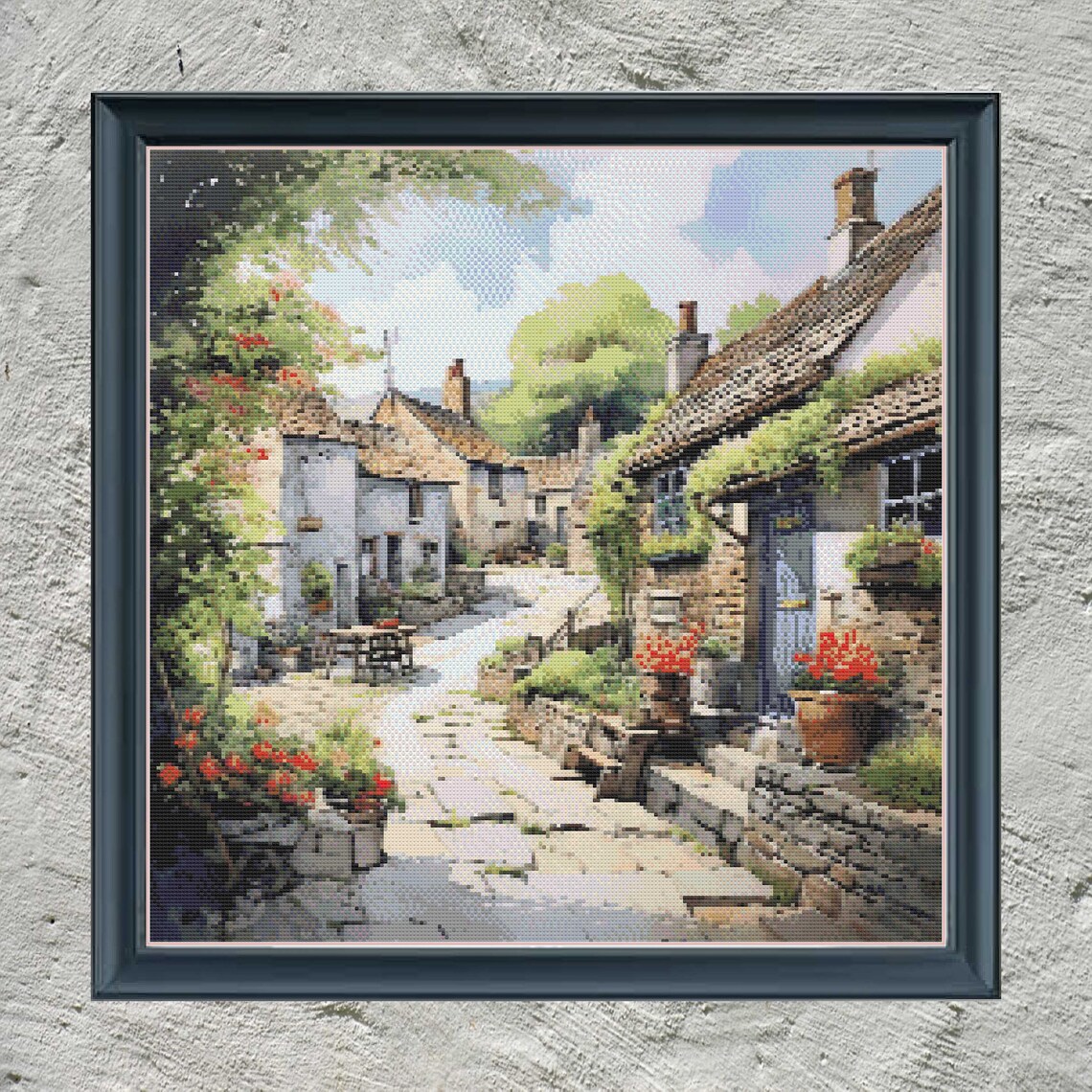 English Country Village Lane, PDF Cross Stitch Pattern, English ...
