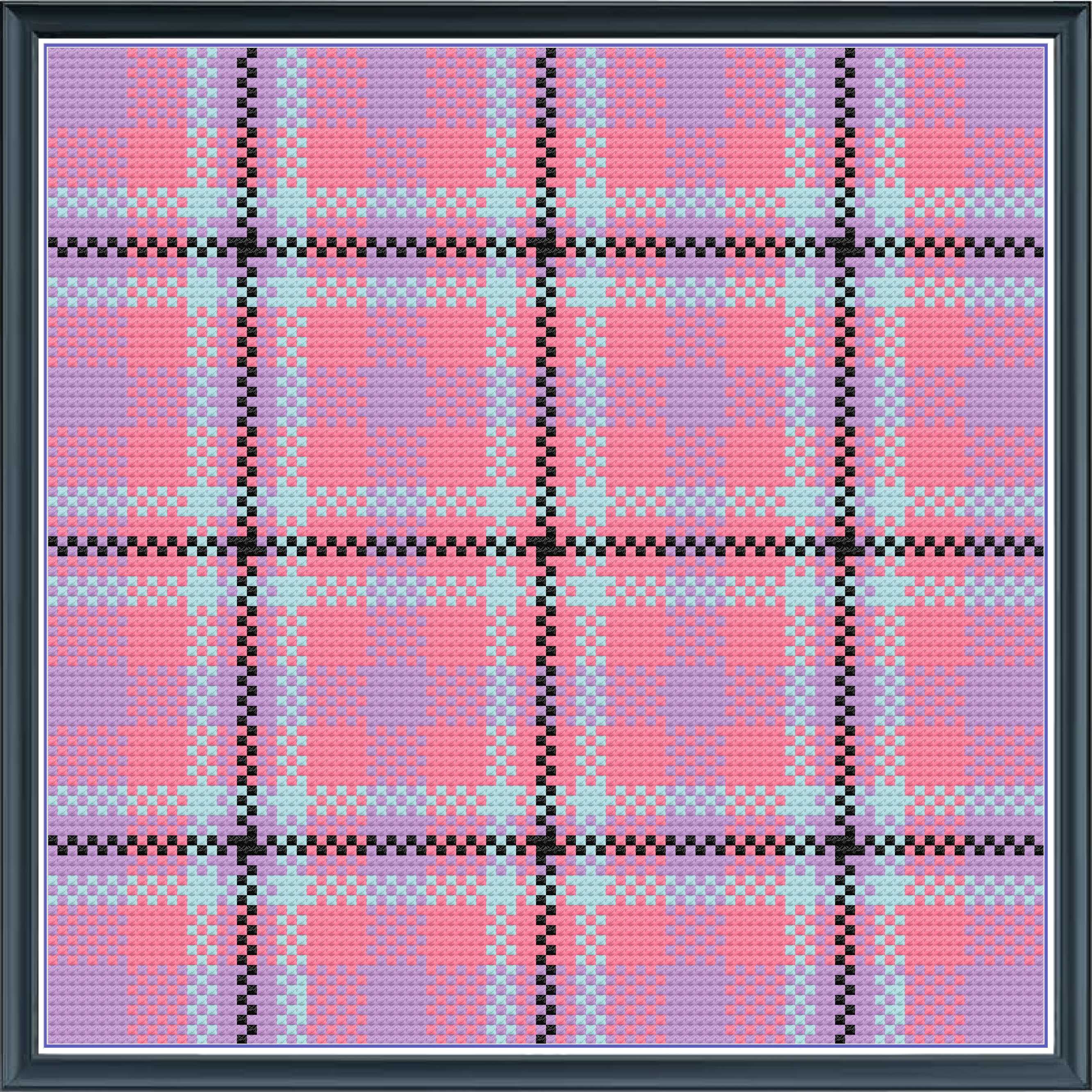 Lilac Scottish Tartan, PDF Cross Stitch Pattern, Pastel Wall Art ...