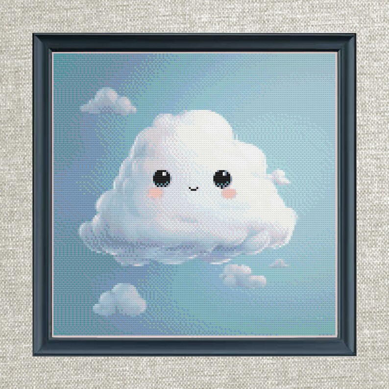 Cute Cloud Cross Stitch Pattern, PDF Download, Beginner Friendly, Cute ...