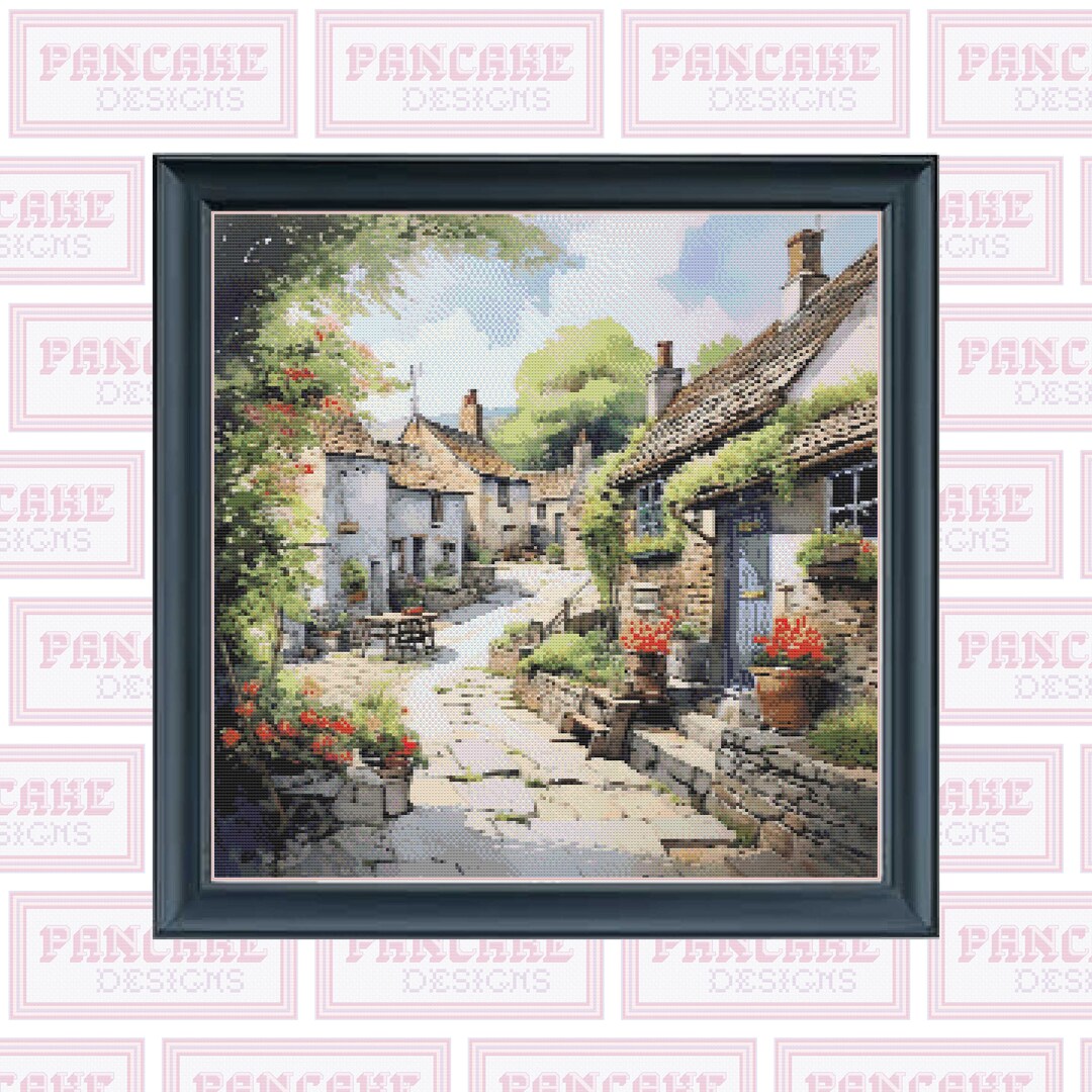 English Country Village Lane, PDF Cross Stitch Pattern, English ...