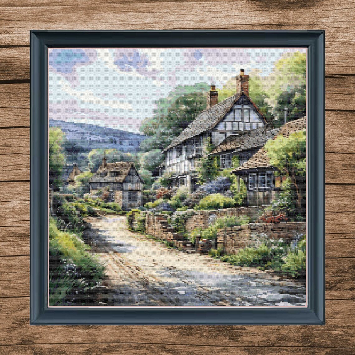 Tudor Village House in Summer, PDF Cross Stitch Pattern, English ...