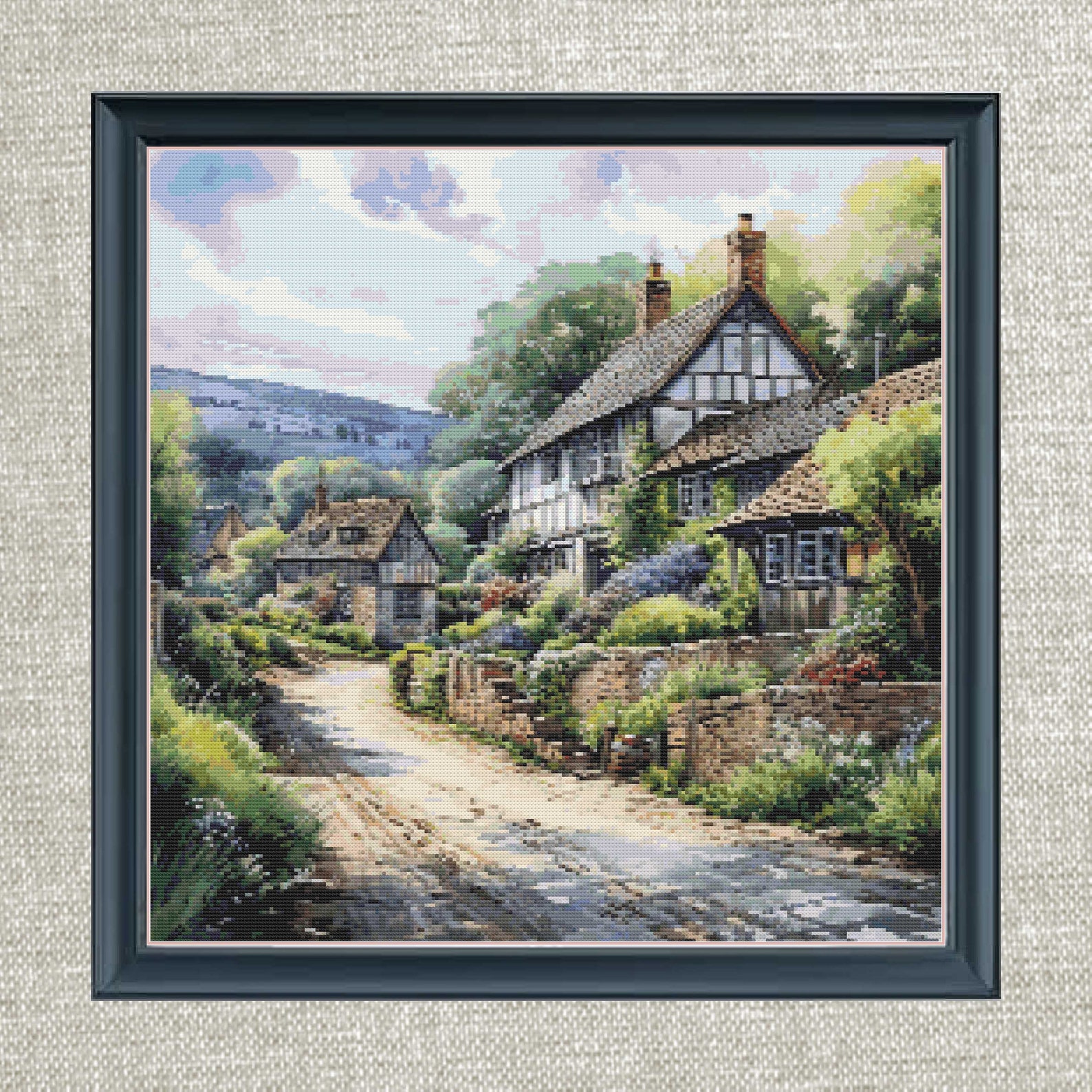 Tudor Village House in Summer, PDF Cross Stitch Pattern, English ...