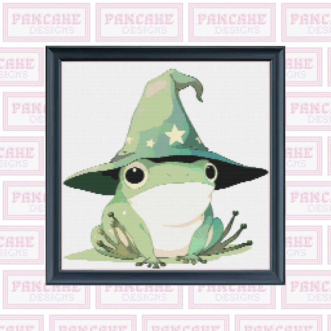 Frog in a Wizards Hat Cross Stitch PDF Download, Beginner Friendly ...