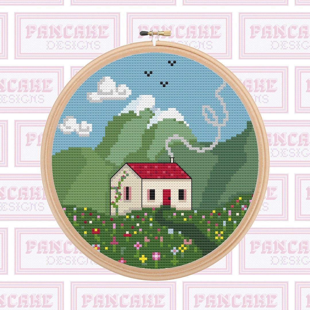 Hillside Meadow Bothy, PDF Cross Stitch Pattern, Scottish Highlands ...