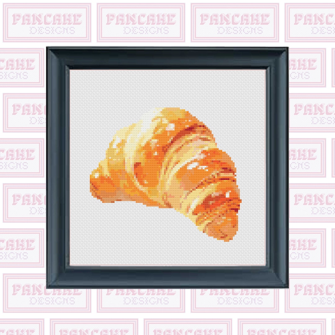 Croissant, PDF Cross Stitch Pattern Download, Beginner Friendly, Cute ...