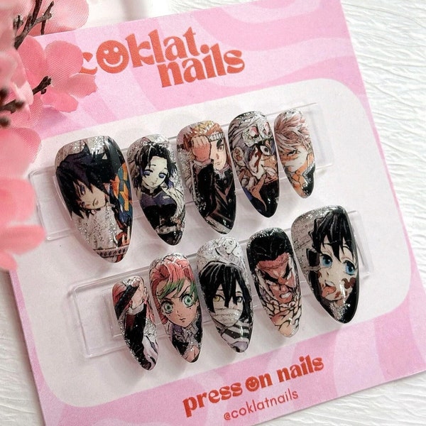 Demon Slayer Nails - Etsy