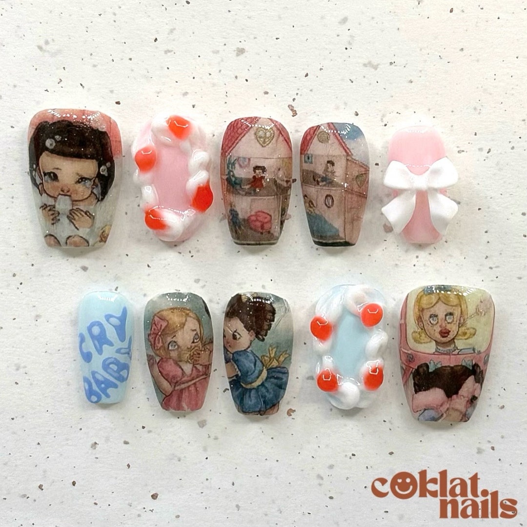 Cry Baby Nails - Cry Baby - Coffin Nails - Nails - Cute Nails - Press ...