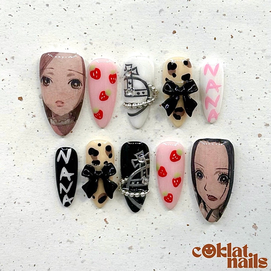 Nana Nails - Nana - Almond Nails - Anime Nails - Cute Nails - Press on ...