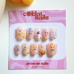 Baby Angel Press on Nails - Sonny Angel Nails - Rounded Nails - Cute ...