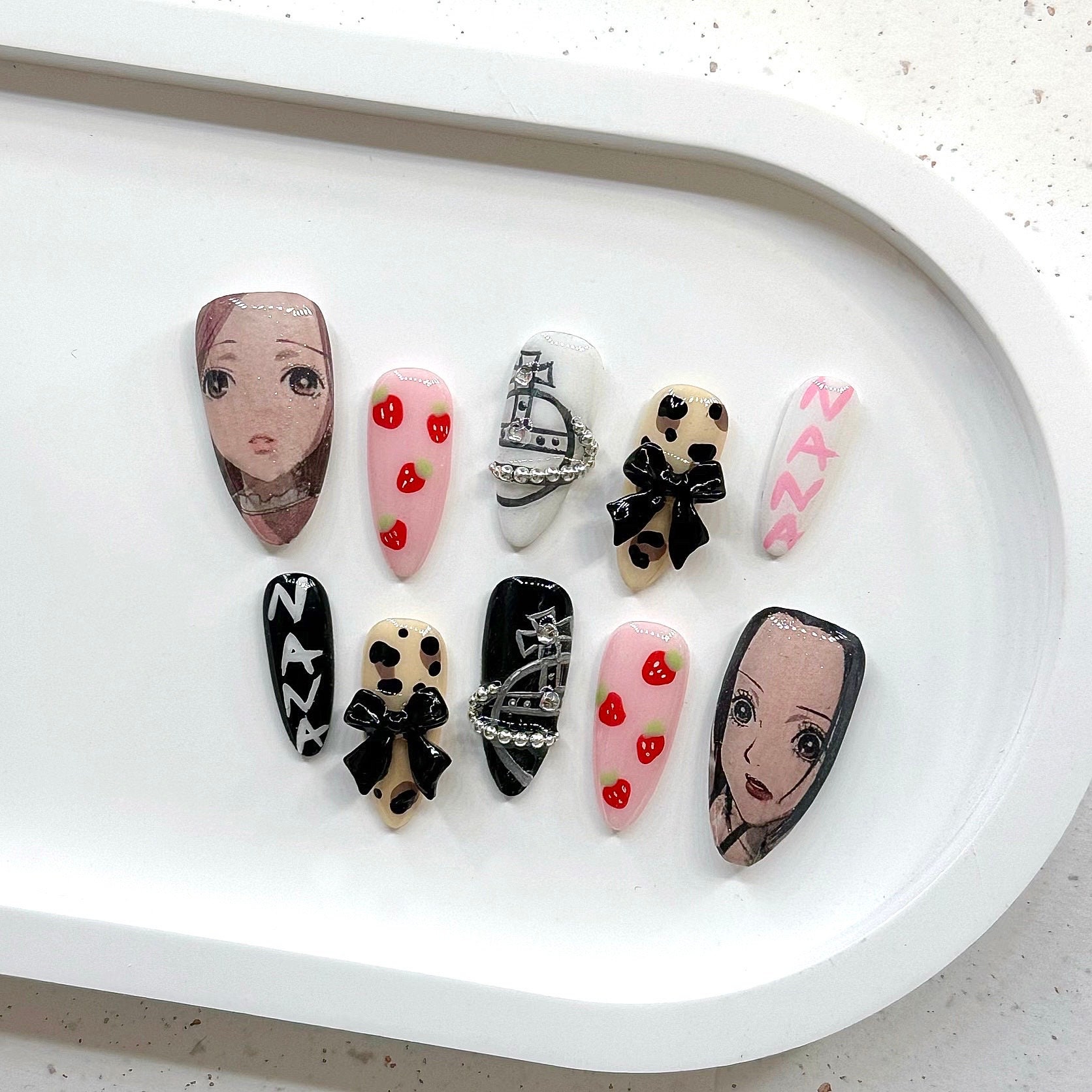 Nana Nails Nana Almond Nails Anime Nails Cute Nails Press on Nails ...