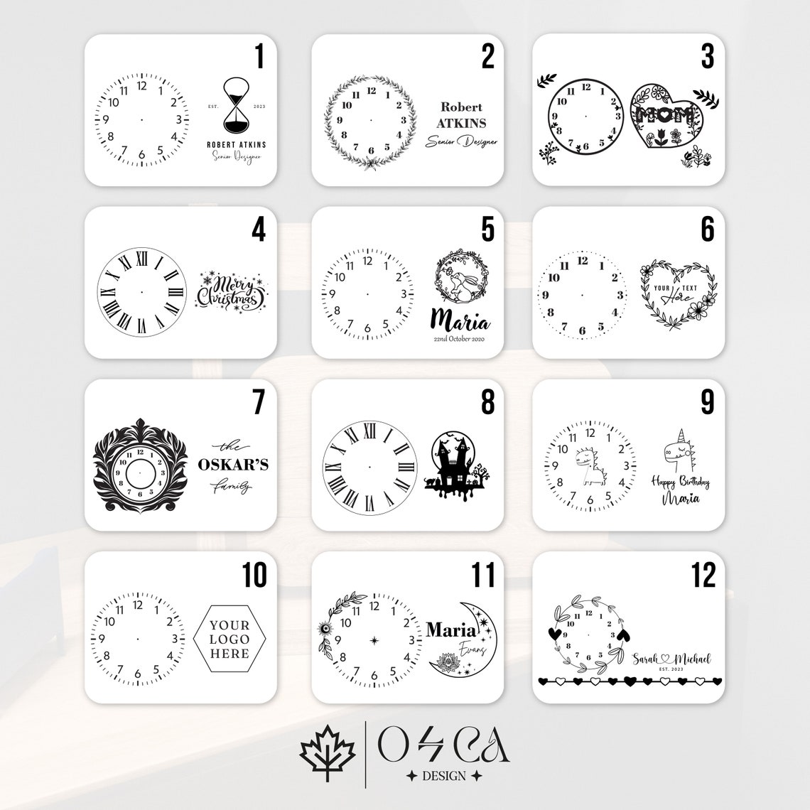 Custom Wood Desk Clock, Personalized Clock, Wood Desk Clock, Modern ...