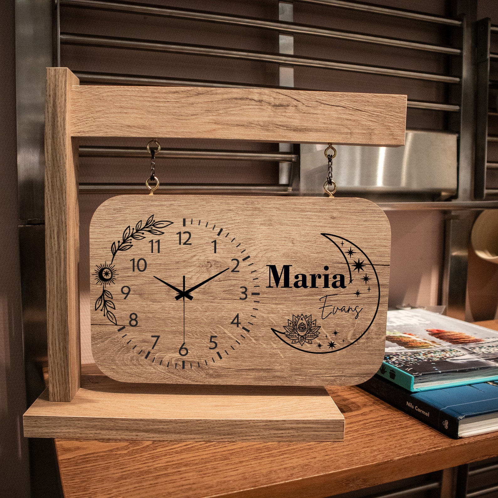 Personalized Desk Clock, Lover Gift, Custom Desk Clock, Christmas Decor, Rustic Desk Clock, Desk ...