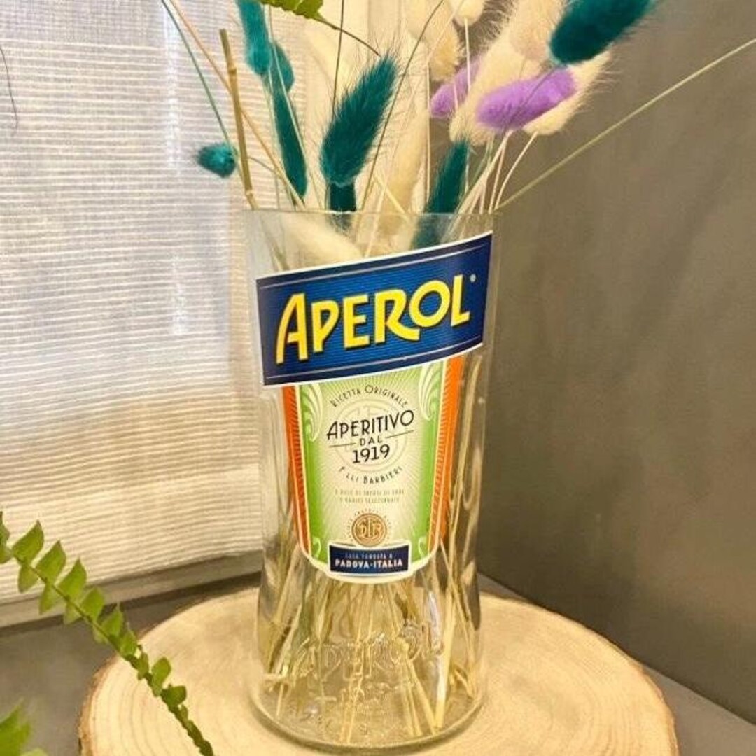 Aperol Jar, Aperol Vase, Upcycled Aperol Bottle, Vase for Flowers ...
