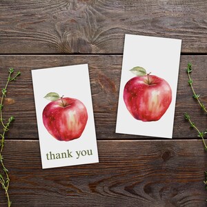 Printable Apple Gift Tags | Watercolor Thank You Tags | Digital Teacher ...
