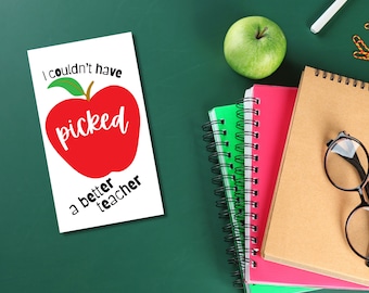 Printable I Couldn't Have Picked Better Teacher Apple Nerdy Blue Gift ...