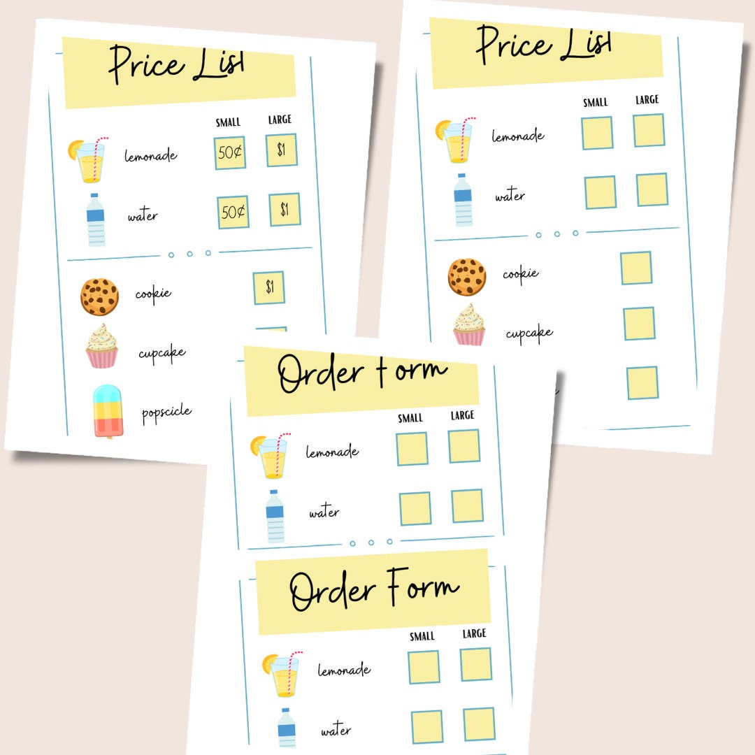 Lemonade Stand Printable Bundle Kids Can Start Their Own Business ...